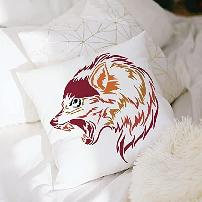 Howling Wolf Head Stencil