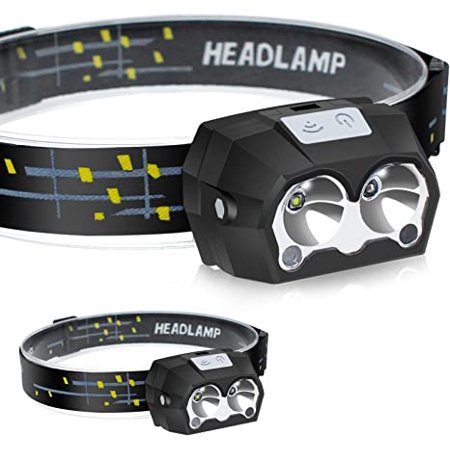 2 Pack LED Headlight Torch with 4 Modes and Motion Sensor, Waterproof ...