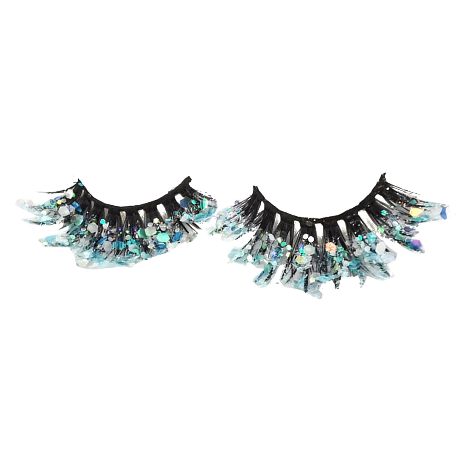 Asian Eyelashes Color Sequins Glow In The Dark False Eyelashes Starry ...