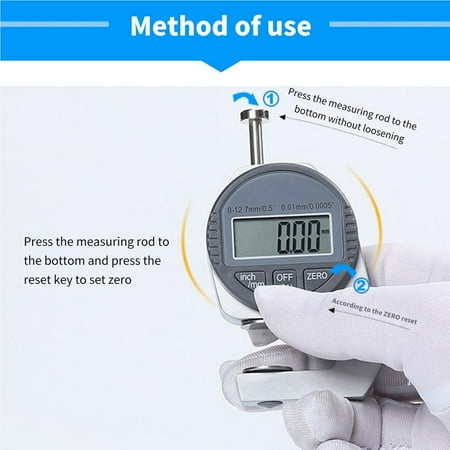 Electronic Dial Thickness Gauge Meter 12.7mm Digital Dial Indicator ...