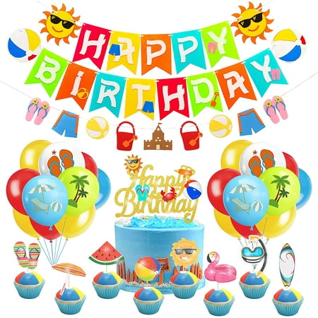 Beach Pool Summer Party Decoration,Hawaiian Aloha Luau Birthday Party ...