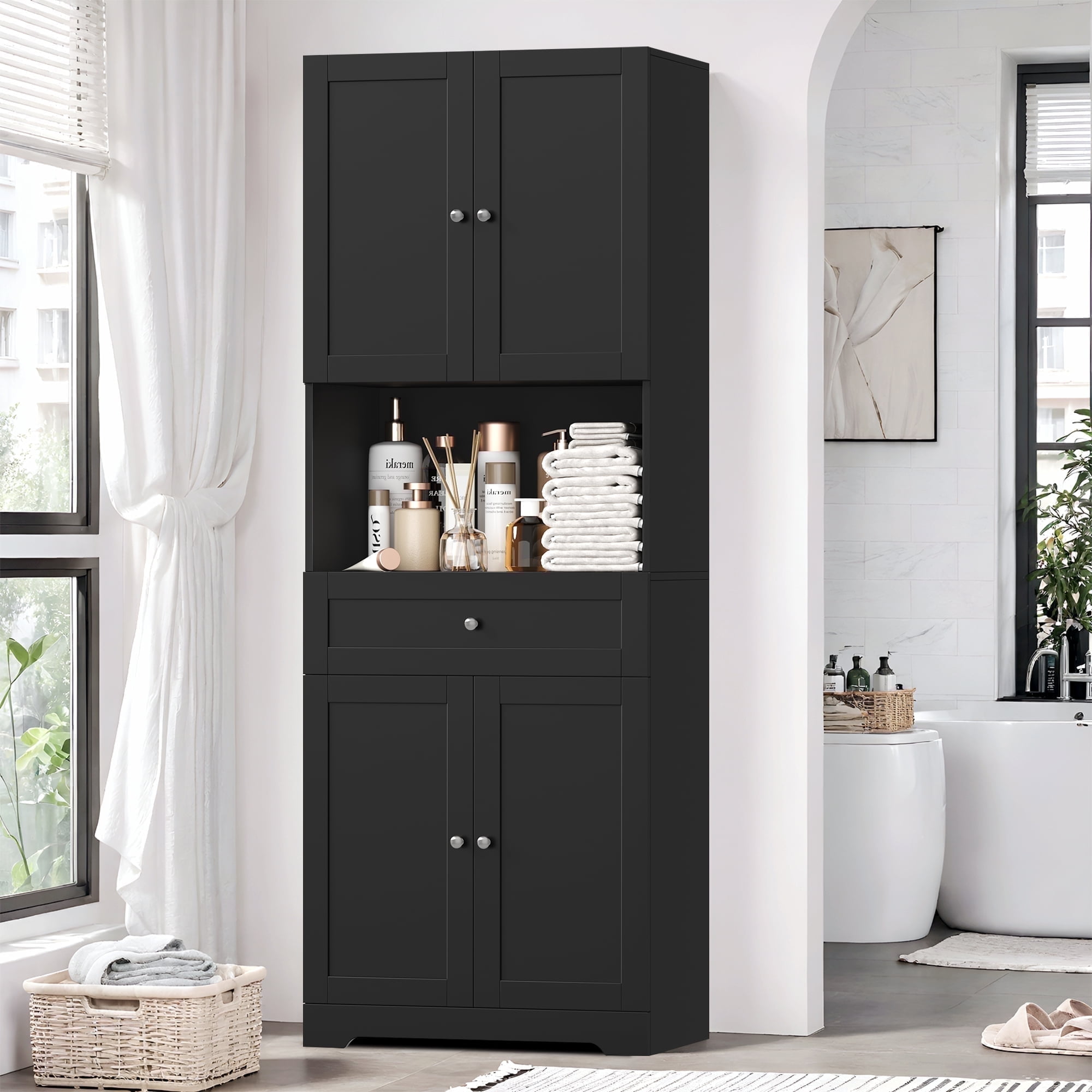 Click here for Homfa 67.5 Tall Farmhouse Bathroom Storage Cabiet... prices