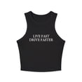 Live Fast, Drive Faster Rib Crop Racer Tank Top, Racing Fan Gift ...
