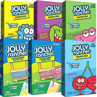 (6 pack) Jolly Rancher Sugar Free Blue Raspberry Powdered Drink Mix, 0. ...