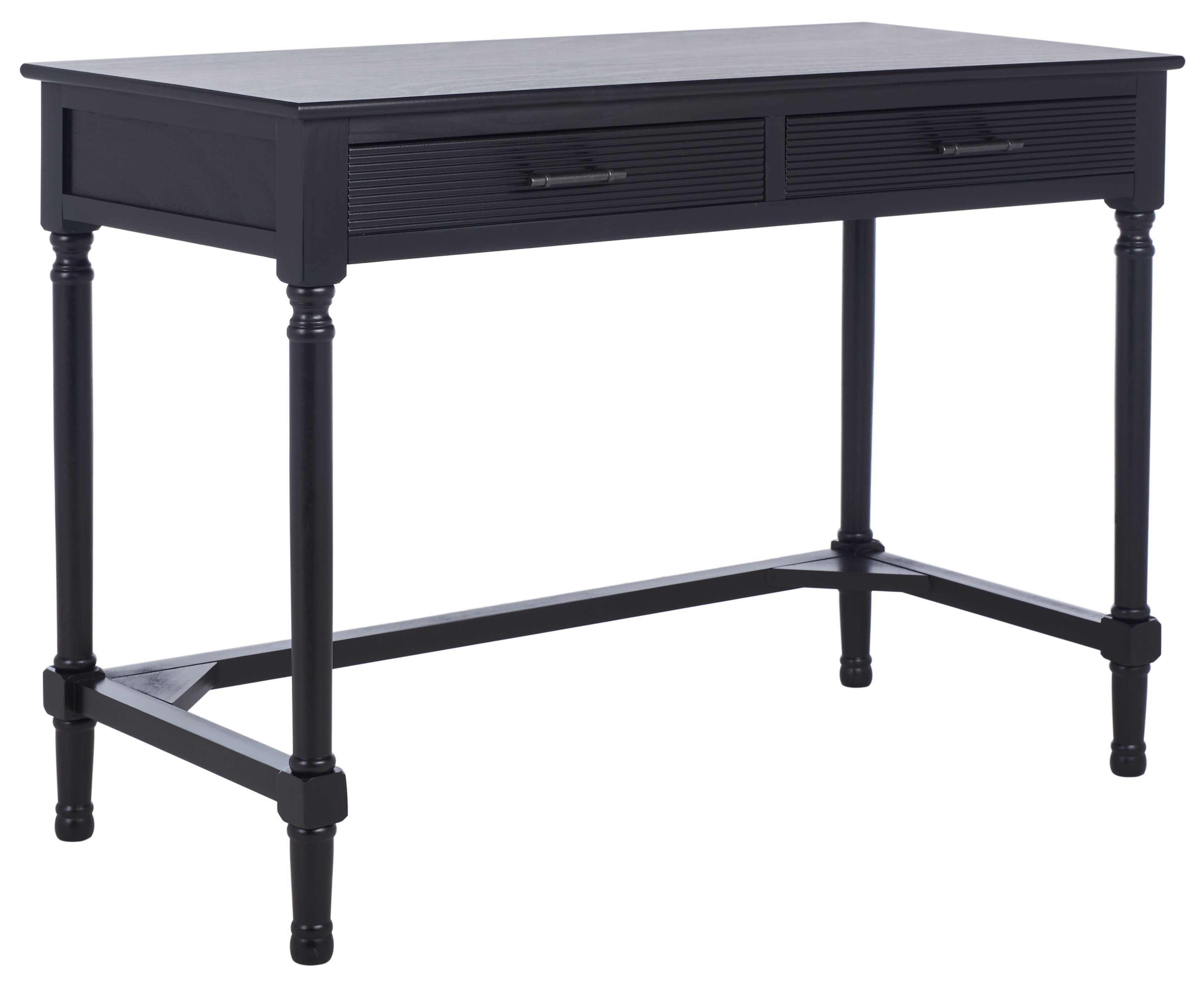 SAFAVIEH Layce Solid Retro 2 Drawer Writing Desk, Black - Walmart.com