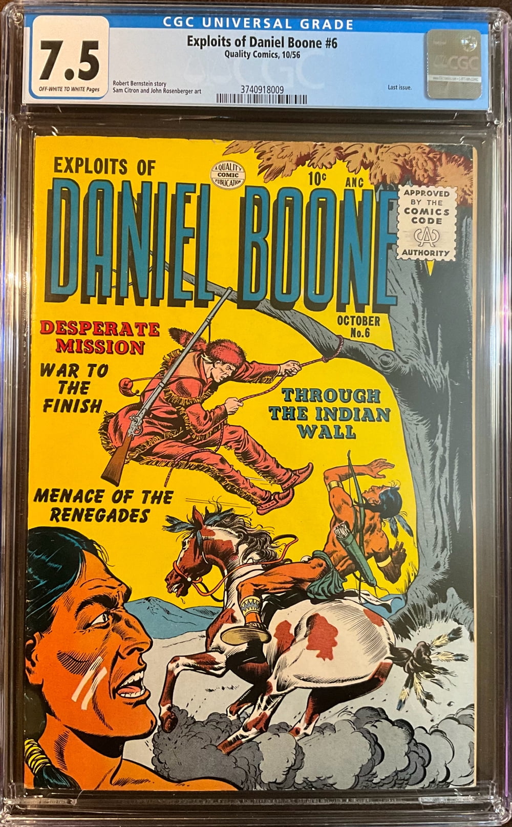 Exploits of Daniel Boone #6 - CGC 7.5 Comic Book - Walmart.com