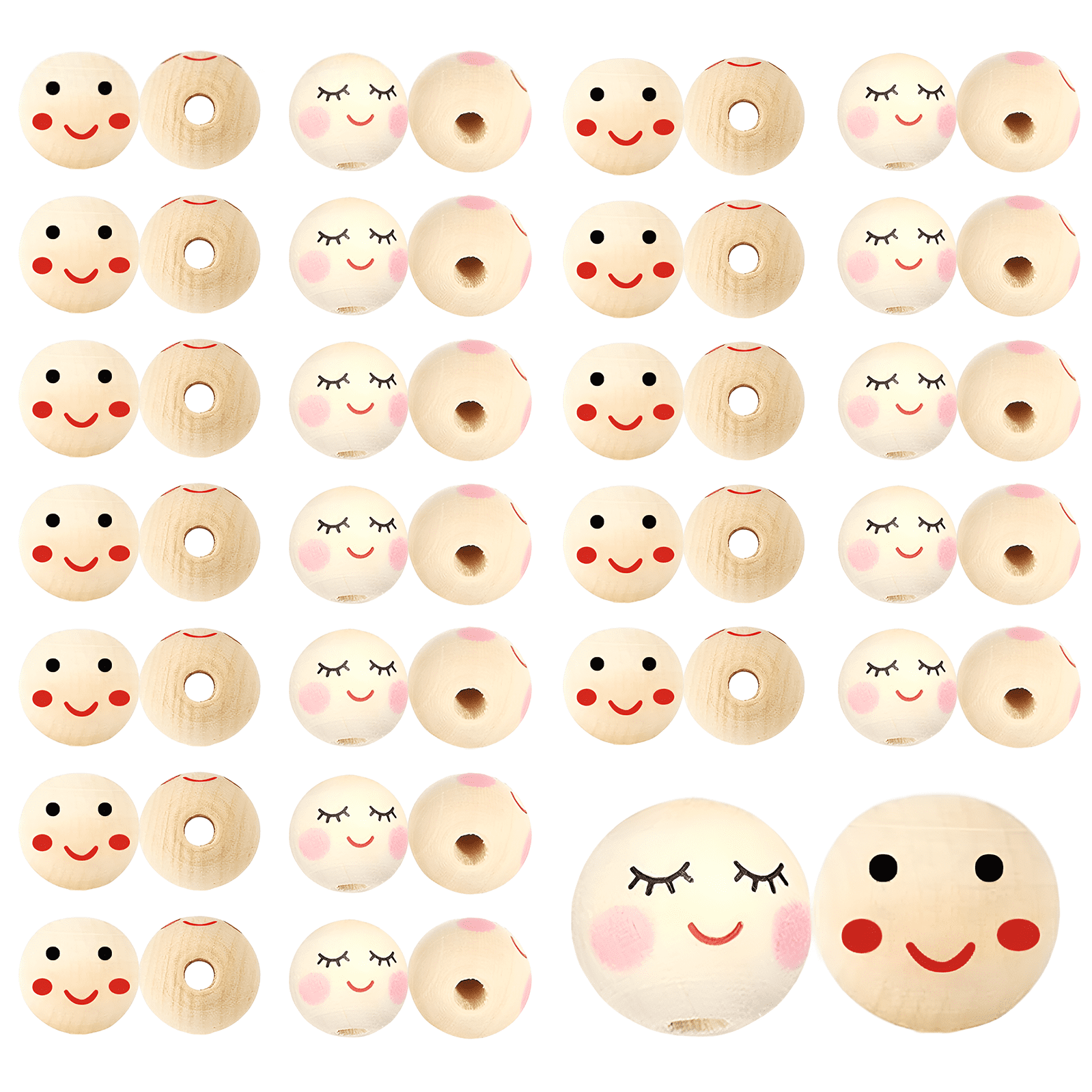 Click here for Hesignd 50 Smiley Face Wooden Bead Sets prices