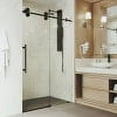 VIGO Elan Frameless Sliding Shower Door, 44-48in W x 74in H, Matte Black, 3/8in Clear Glass ...