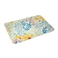 Yellow Bath Mat Floral Bath Mat Flower Bathroom Rugs Leaf Bathroom Rug ...