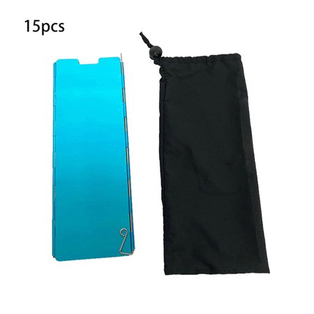15 plates Windshield Camping Stove Foldable Wind Guard Outdoor Cooking ...