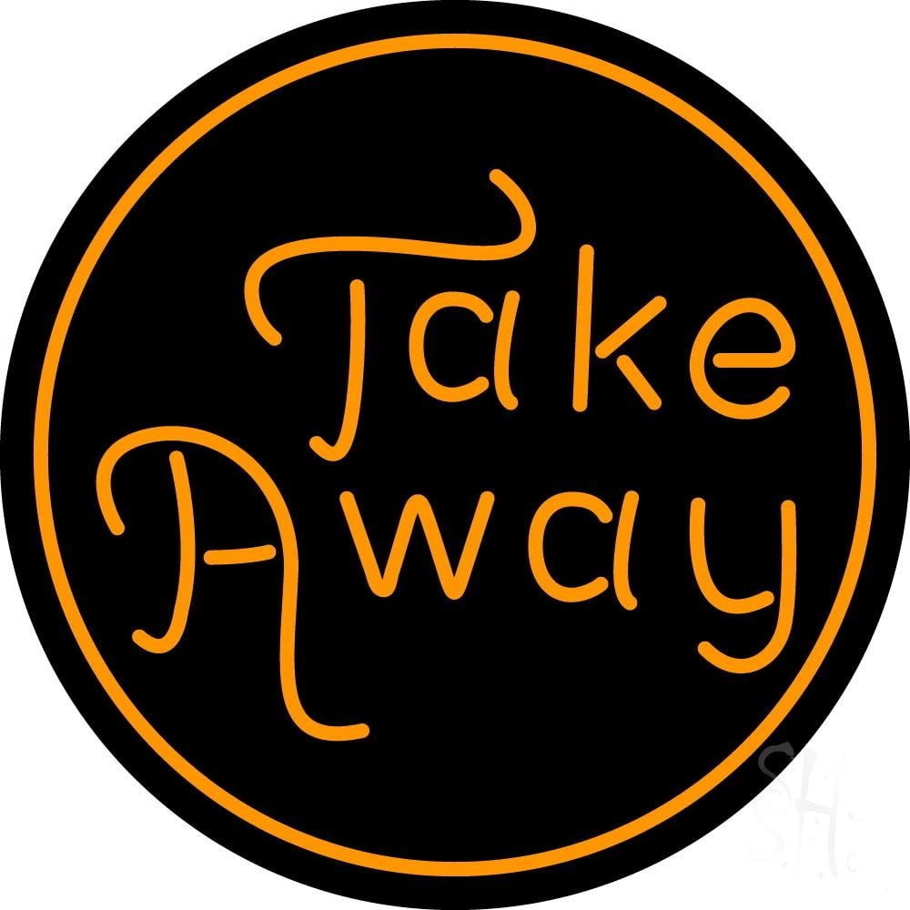 Round Take Away LED Neon Sign 26 x 26 - inches, Clear Edge Cut Acrylic ...