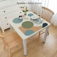 BANET Elastic Edged Square Tablecloth, Abstract Arch Sun Beige ...