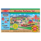 Melissa & Doug Deluxe Wooden Railway Train Set (130+ pcs) - Walmart.com