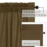 VHC Brands Tea Cabin Rustic Green Plaid 63"x36" Panel Pair, Cotton Tie ...