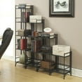 Pemberly Row Transitional Metal 3 Tier Folding Shelf Unit in Black ...