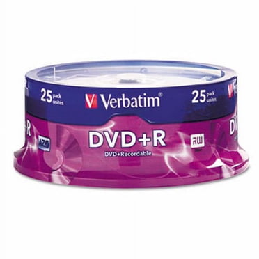 Verbatim 8x 4.7 GB DVD+R Digital Movie Spindle (25 Discs) - Walmart.com