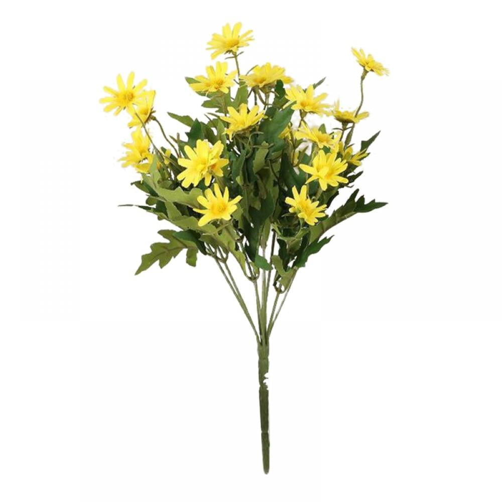 TINKER 9 Stems Per Bunch Artificial Silk Daisy Flower Bouquet for Home ...