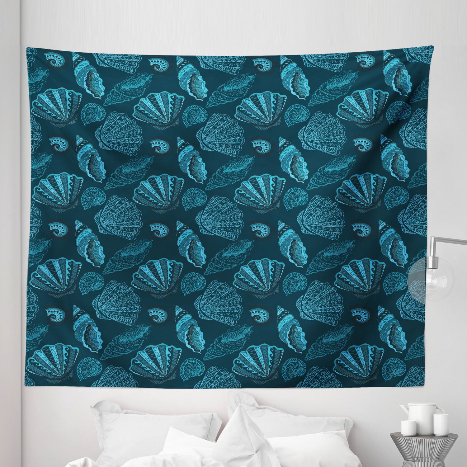 Scallop Tapestry, Repetitive Seashell Aquatic Underwater Sea Creatures ...