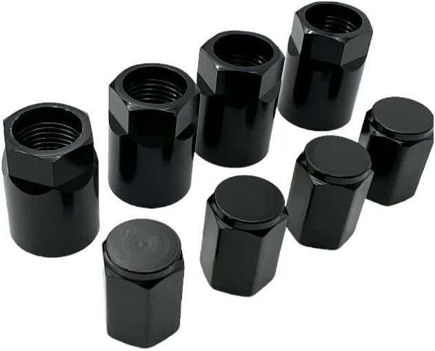 8 Piece Set TPMS Valve Stem Cover and Valve Caps Aircraft Aluminum ...