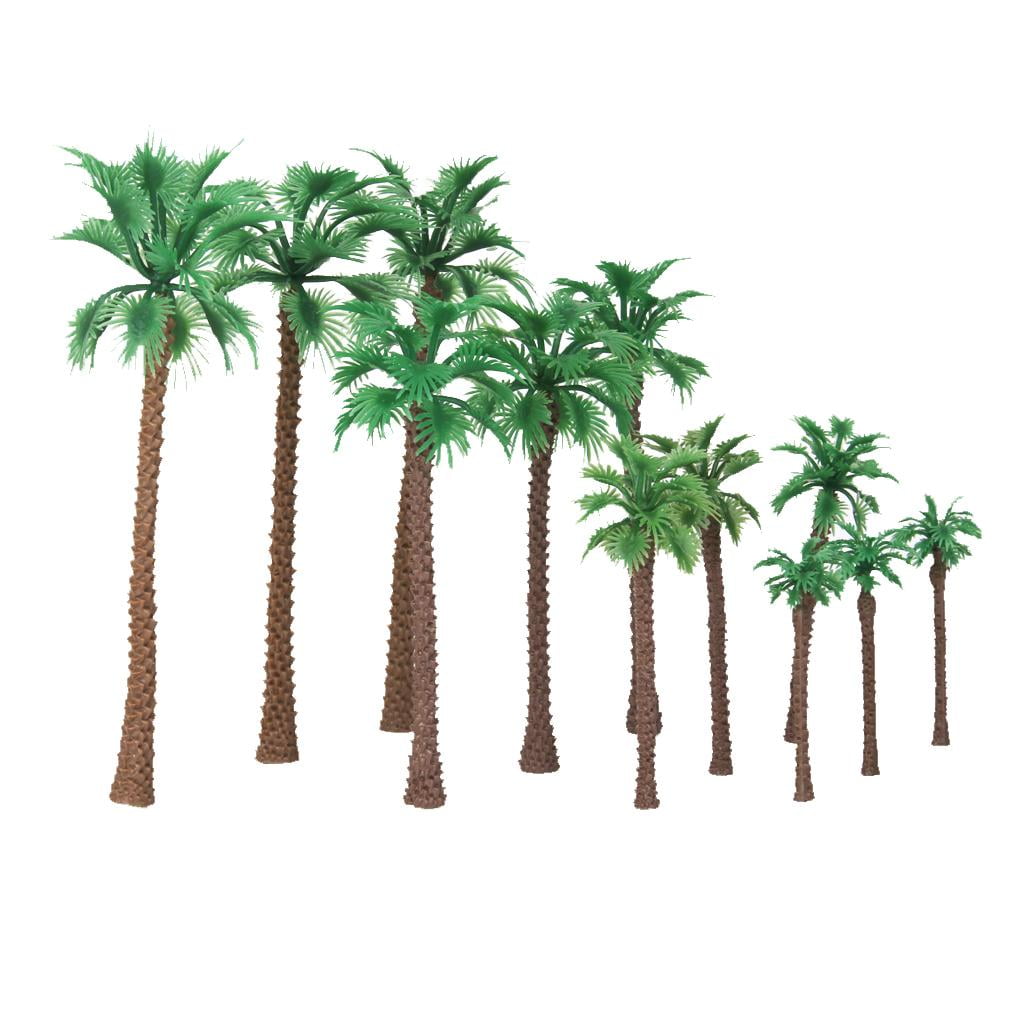 12-Piece Layout Model Train Palm Trees Scale 6-11cm Model Scenery ...