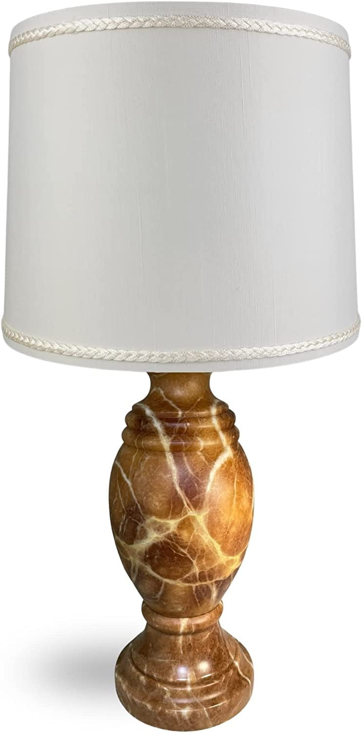 Royal Designs, Inc. Handcrafted Mini Alabaster Table Lamp, Round Base ...