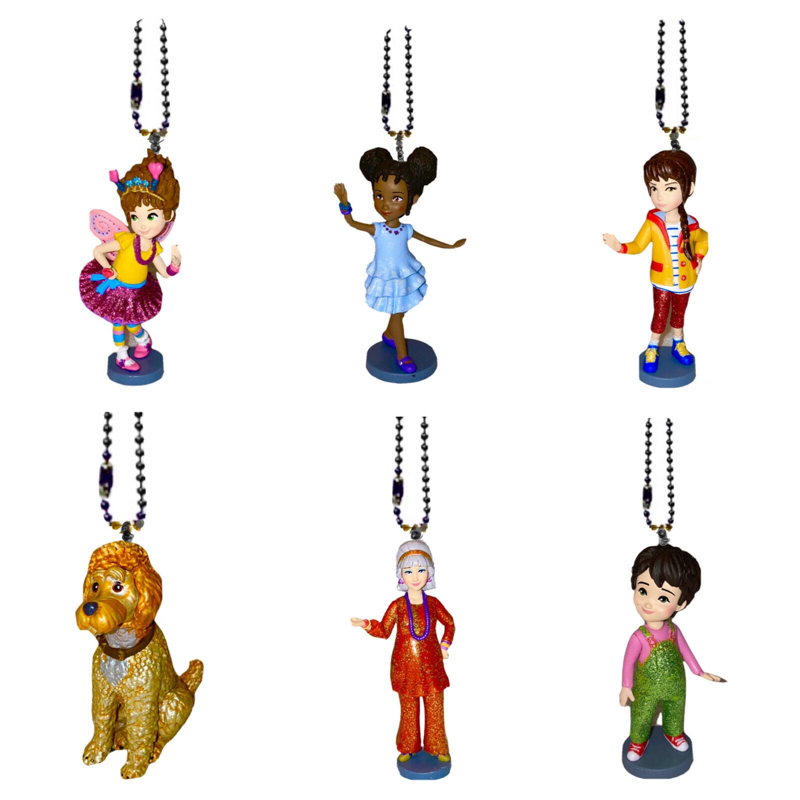 Fancy Nancy 6 PVC Keychain Dangler Ornament Set Figurine Figure Disney ...