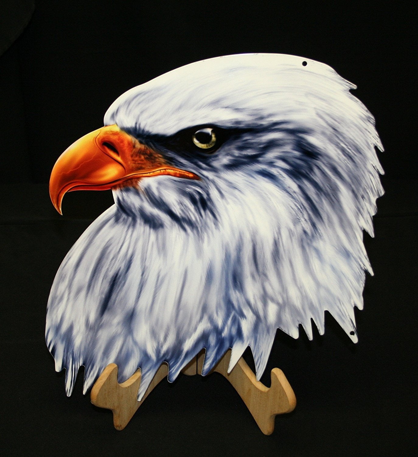 American Bald Eagle Head Cut Out Metal Wall Hanging Sign - 18" x 14 ...