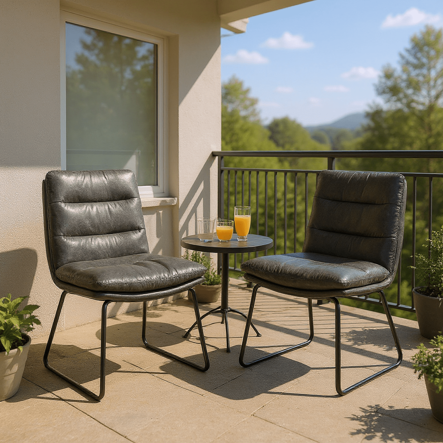 Click here for Homy Casa 2 Piece Dining Chairs With Silver Metal... prices