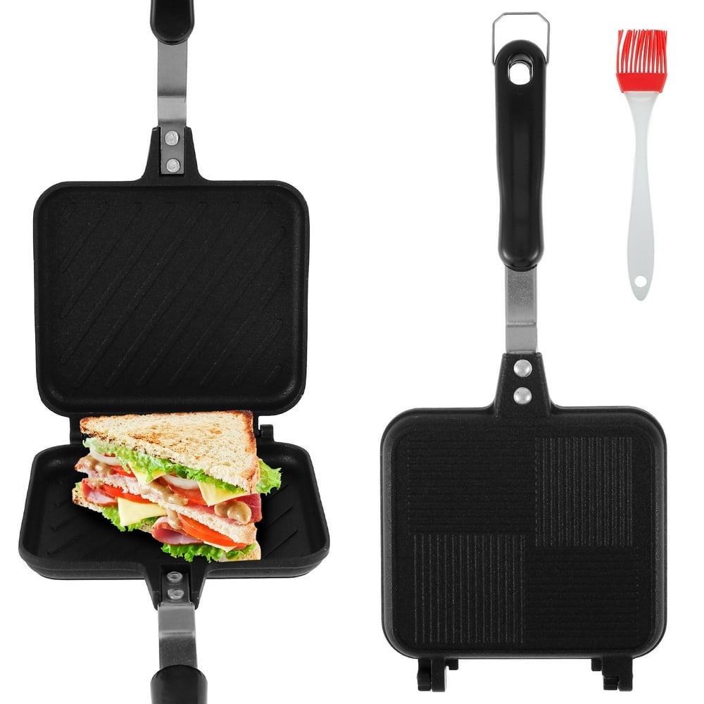 Sandwich Pan Double Sided Sandwich Grill Pan Non-Stick Gas Stovetop ...