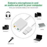 AOOOWER 3.5mm USB External Stereo Sound Card for Laptop Digital Sound ...