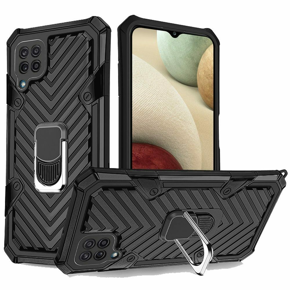 Kaleidio Case For Samsung Galaxy A12 5G [Victory Hybrid] 2-Piece Shockproof [Ring Stand] Impact ...
