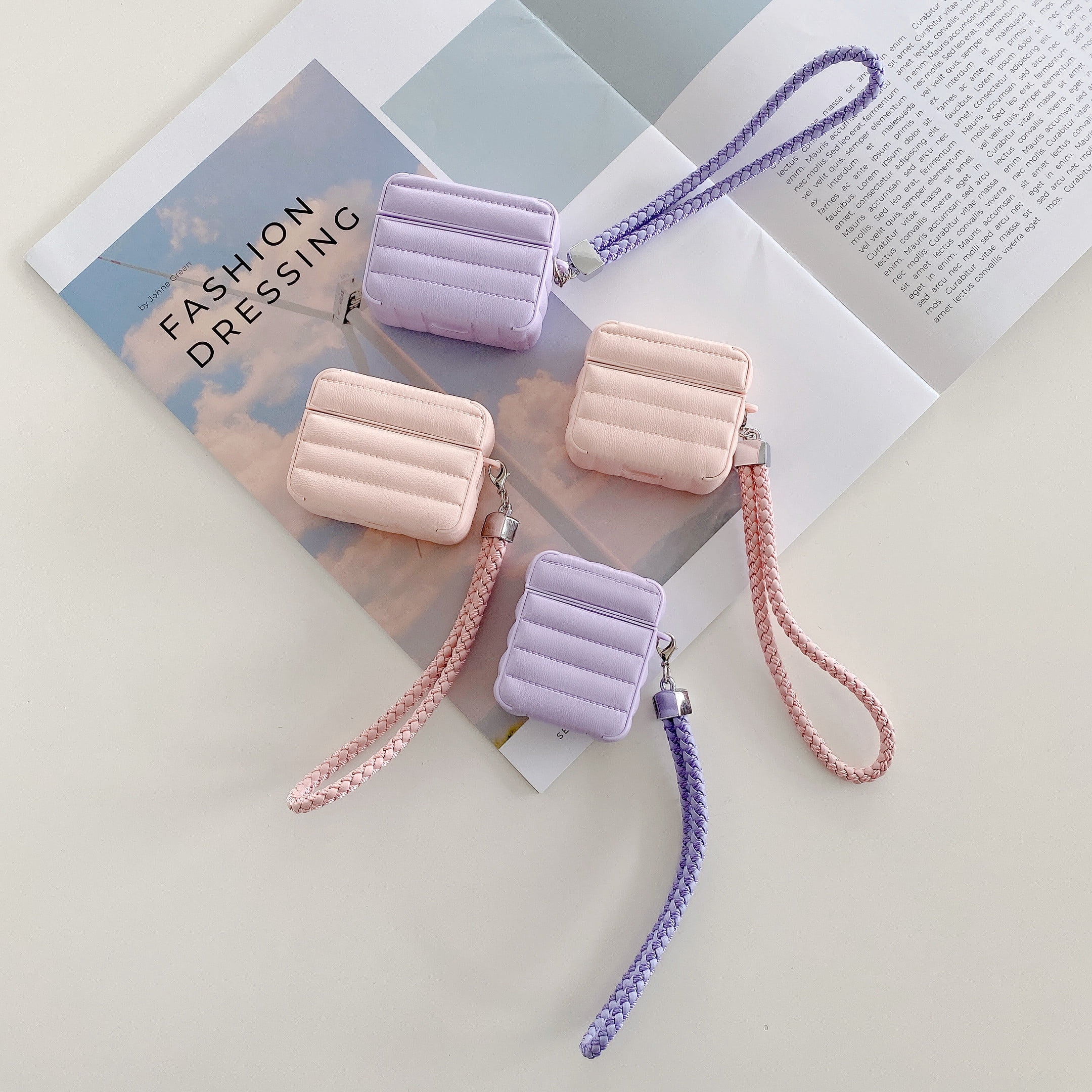 Foreverrich Striped Down-filled Coat Design Earphones Case For Apple ...