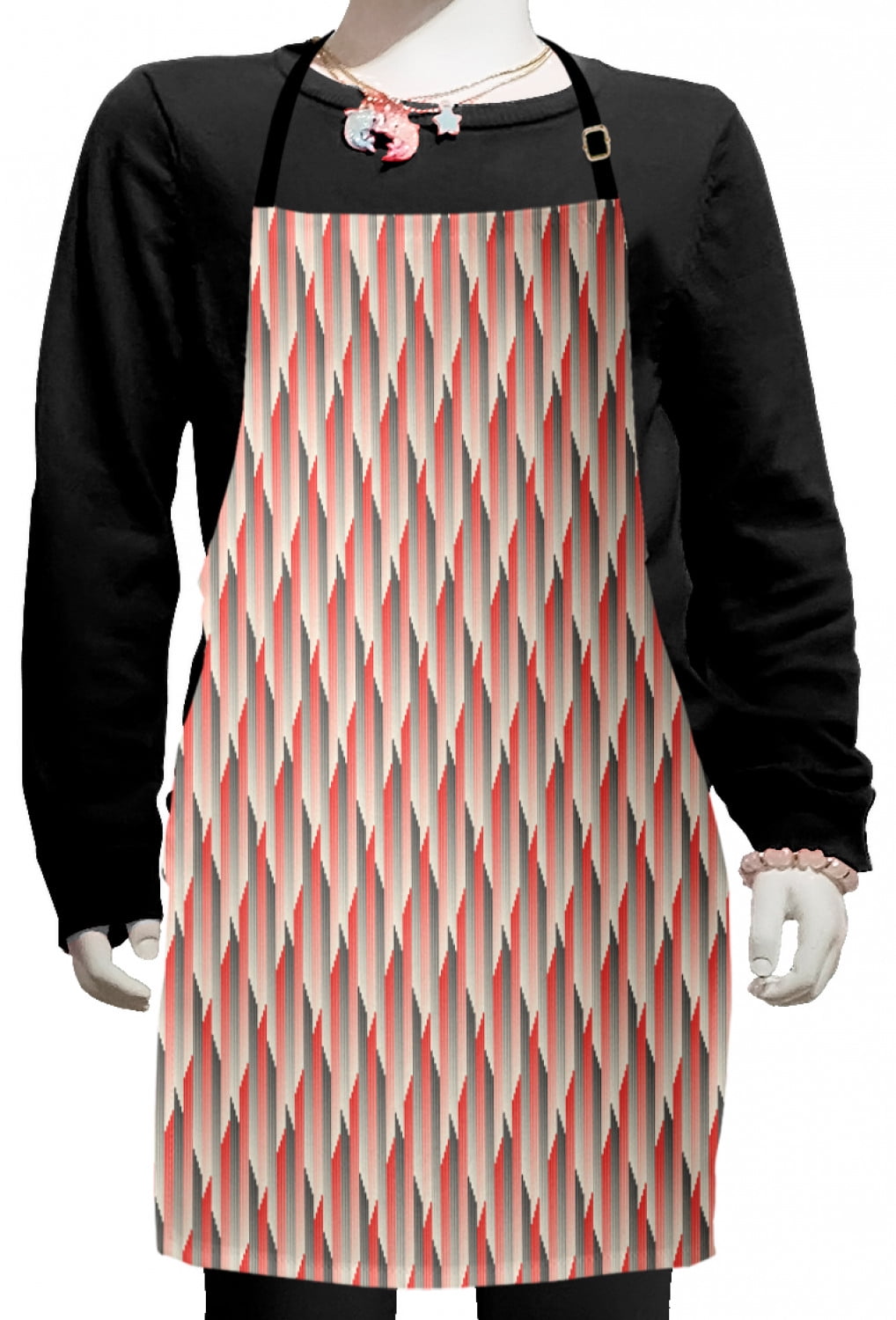 Abstract Kids Apron, Rhythmic Rising Vertical Stripes in Retro Color ...