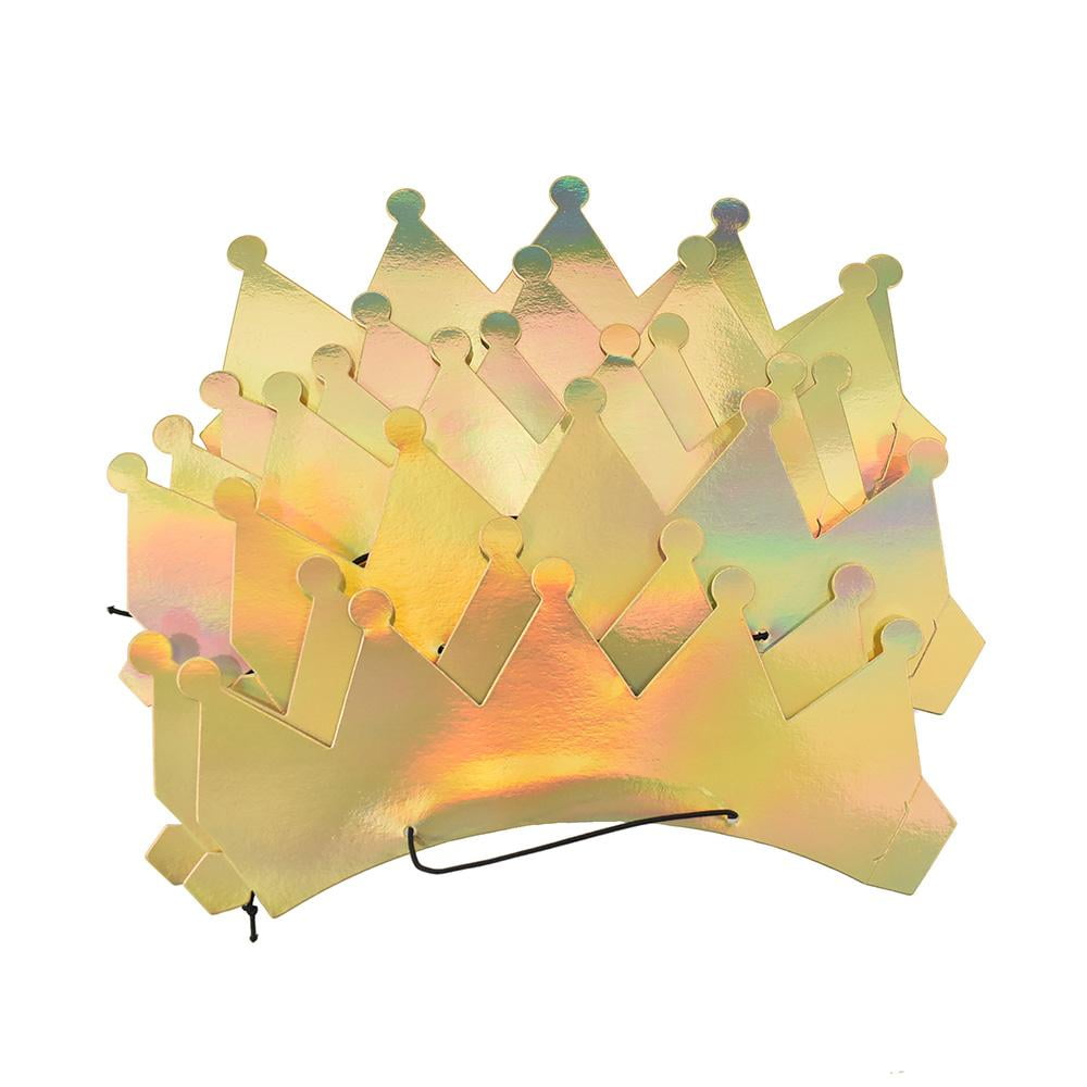 Holographic Mini Paper Crowns, 3-Inch, 6-Count - Walmart.com