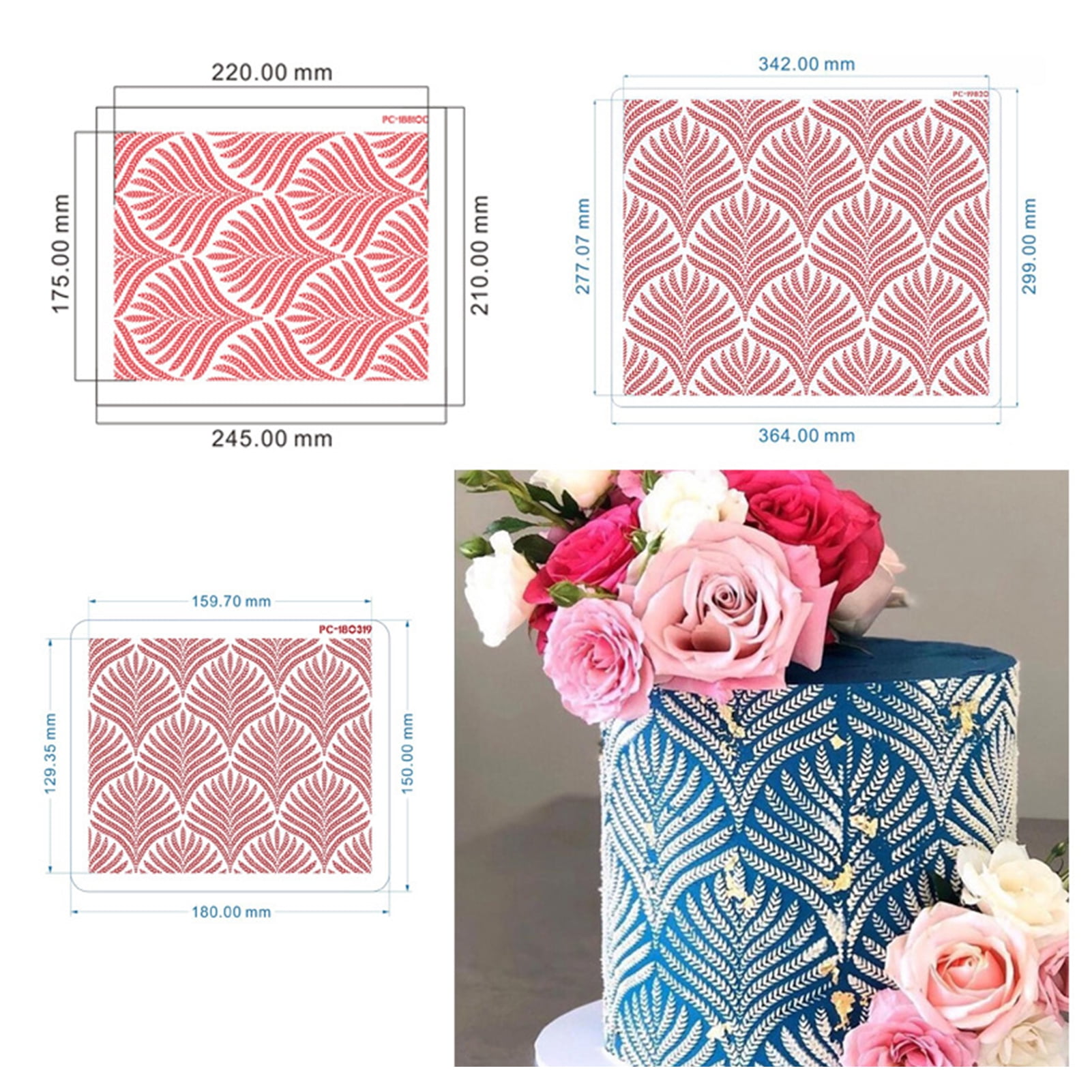 DIY Flower Printing Template Mold - Baking Cake - Icing Sieve Border ...