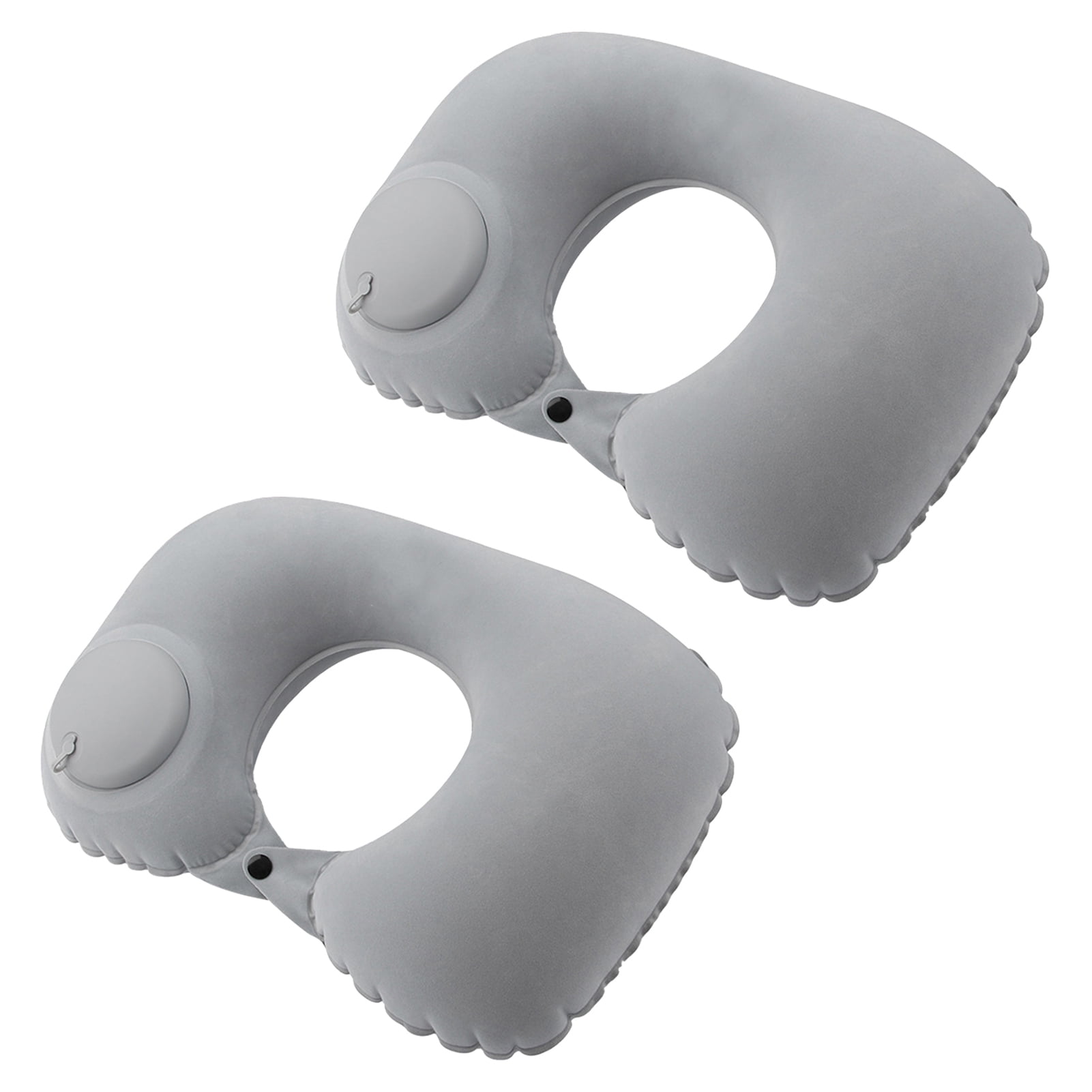DISHAN Set of 2 U-Shape Inflatable Neck Pillows - Ergonomic Press Type ...