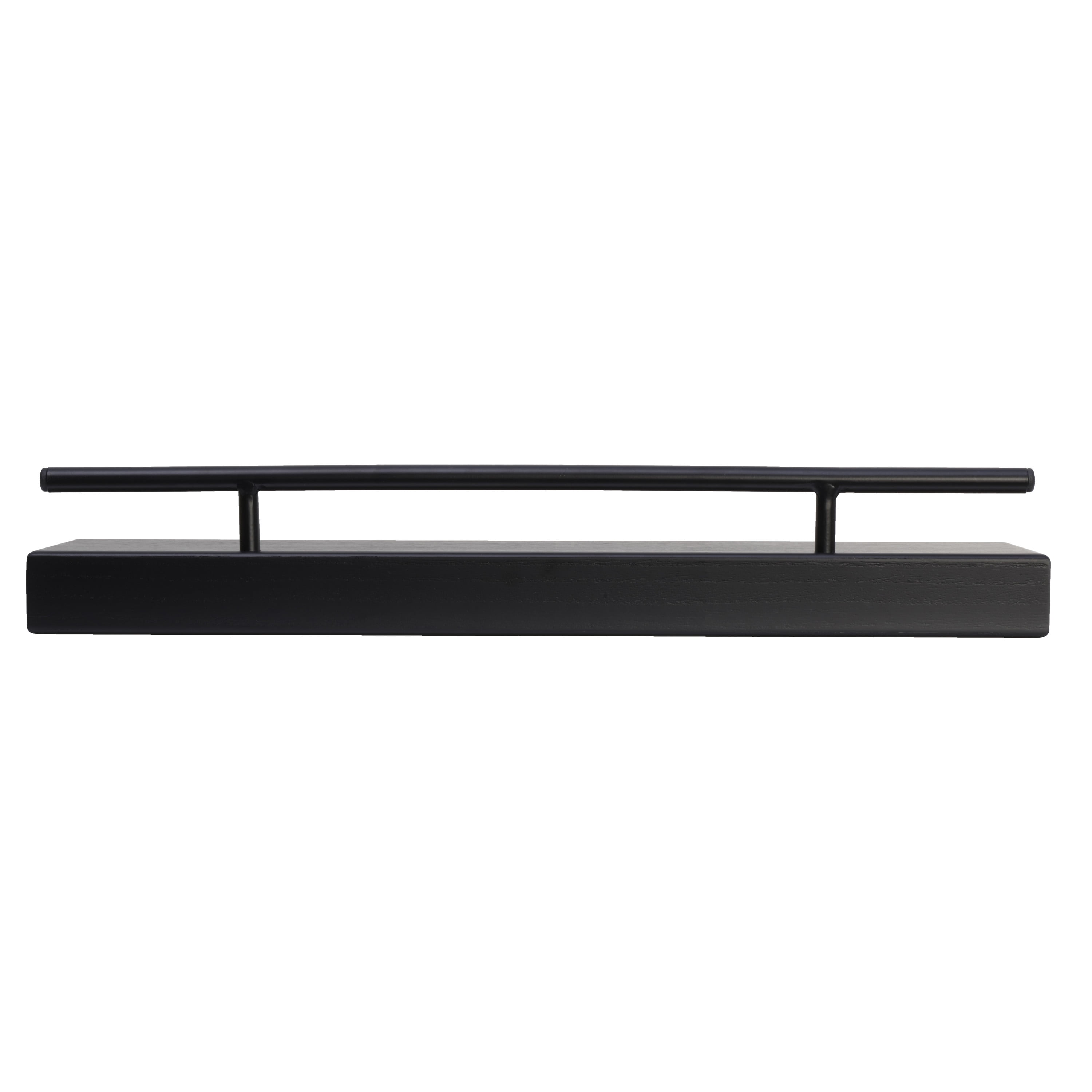 Melannco 24-inch Black Wood with Metal Railing Shelf - Walmart.com