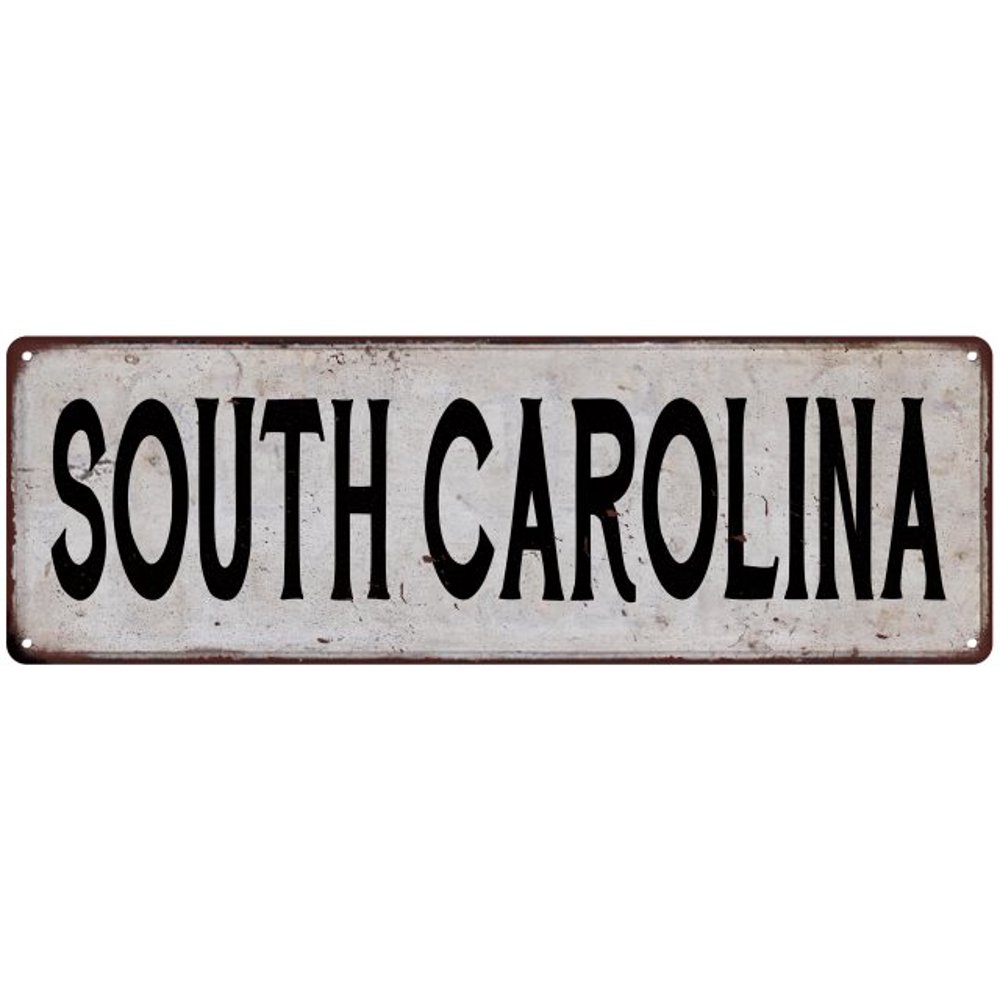 SOUTH CAROLINA Vintage Look Rustic Metal 6x18 Sign City State ...