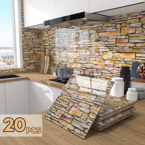 20pcs Faux Brick Wall Panels,Thick Anti-Collision self Adhesive 3D Wall ...
