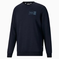 PUMA Mens Fleece Split Graphic Crew Neck Sweatshirt Casual (Black ...