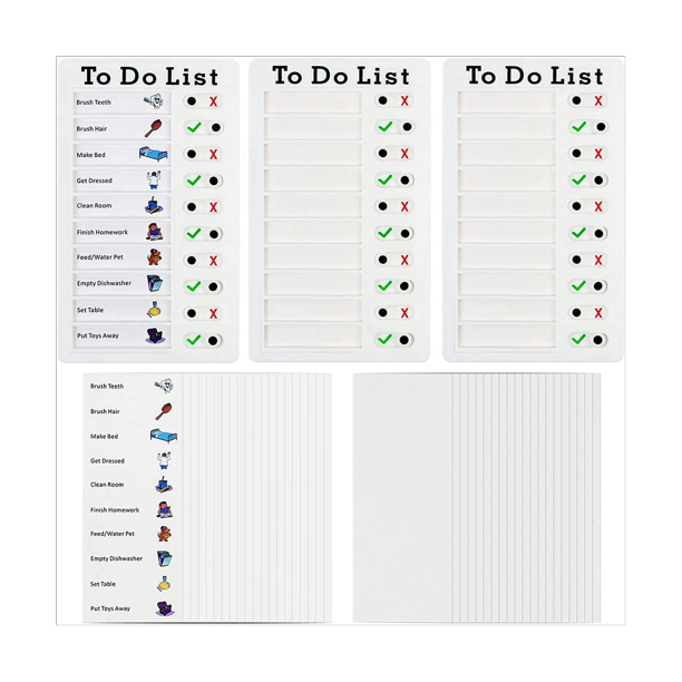 Pack of 3 Memo Boards, Removable Plastic Chore Chart, To-Do List ...