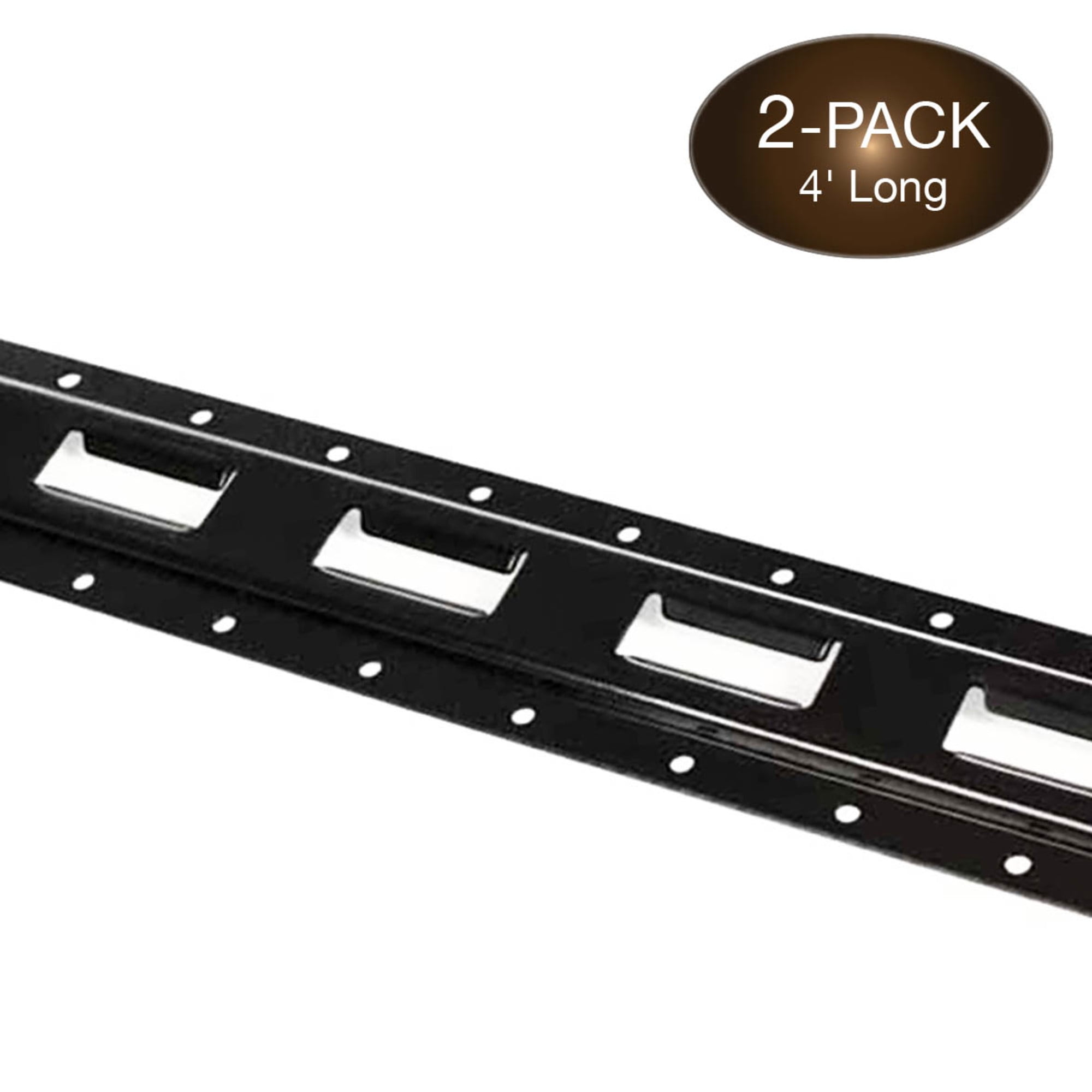 Two 4-ft E Track Tie-Down Rail, Black Powder Coated Steel ETrack ...