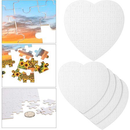 Xizioo 5 Sets Sublimation Blank Heart Puzzle DIY Craft Heart Jigsaw ...