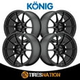 1 Konig 17x8 5X4.50 +40 57B Dekagram Semi-Matte Black Wheel Rim ...