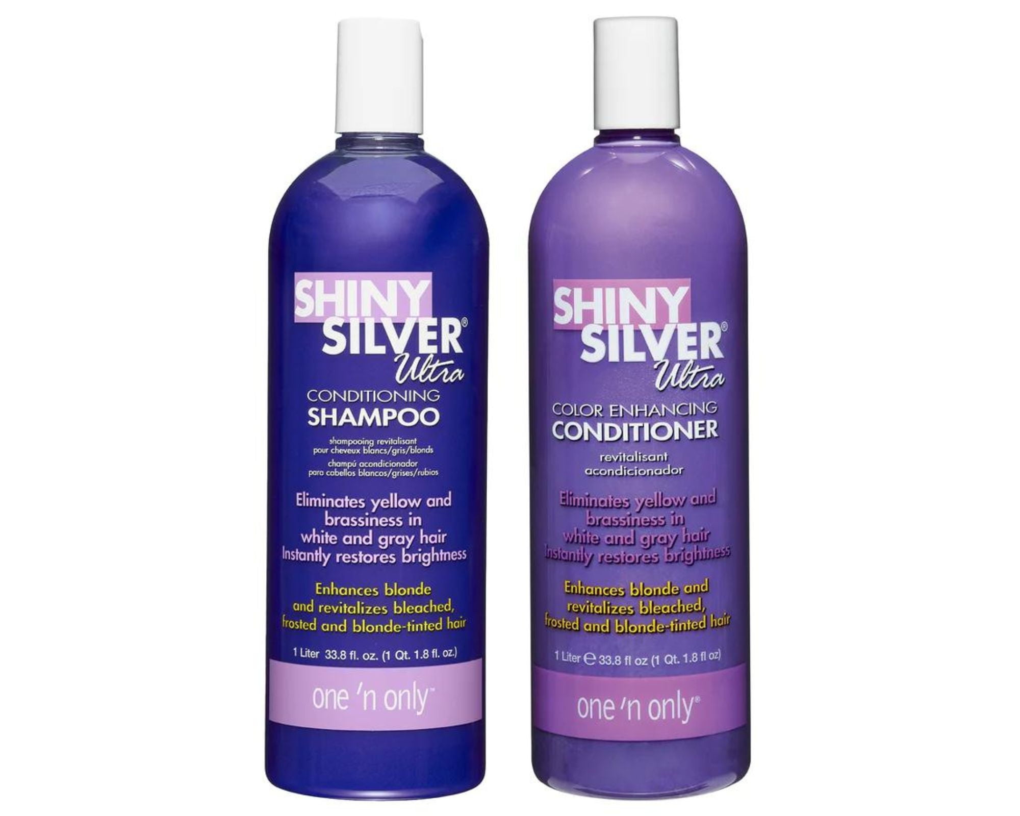 ONE N ONLY Shiny Silver Shampoo & Conditioner 33.8oz - Hair Brightener ...