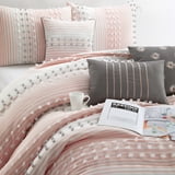Lanco Bedding Set, Cute Clarity 7-Piece, Striped Pink, Queen Size, 100% ...