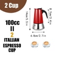 2 Cup Stovetop Espresso Maker Stainless Steel Moka Pot Stove Top ...