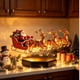 Floating Santa Sleigh with 4 Reindeer, Magnetic Levitating Christmas ...