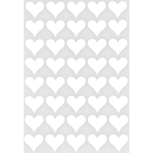 Royal Green 19MM (3/4") White Heart Shaped Stickers Valentine Stickers ...