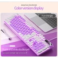 Wired Mechanical Gaming Keyboard, Typewriter Style, LED Purple Backlit ...